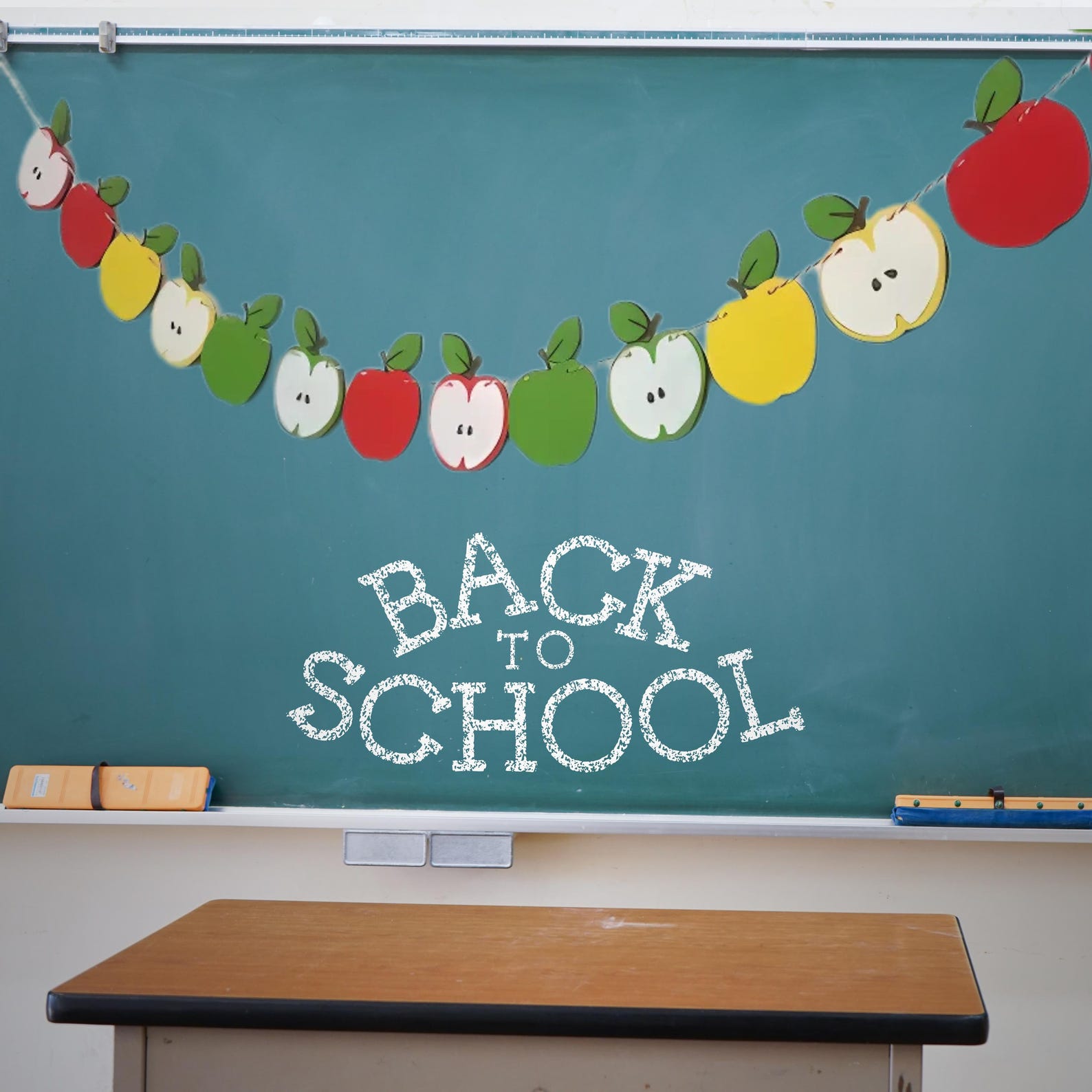 Felt Harvest Apples Banner, 48" Classroom Garland, Red, Green & Yellow ...