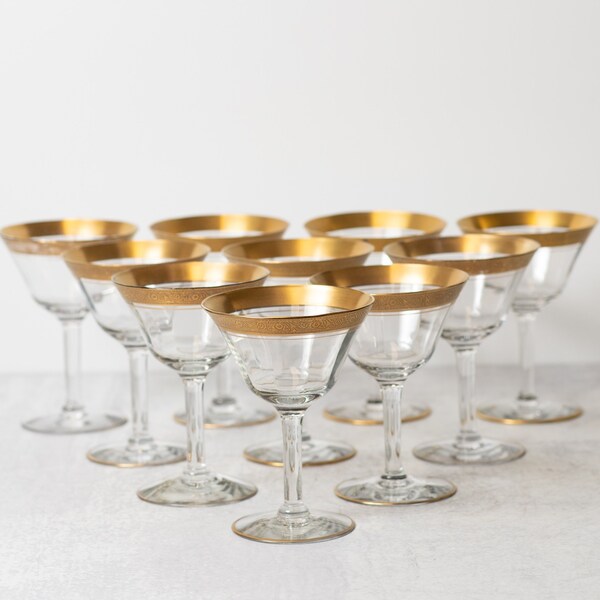 Gold Rimmed Cocktail Glasses - Etsy