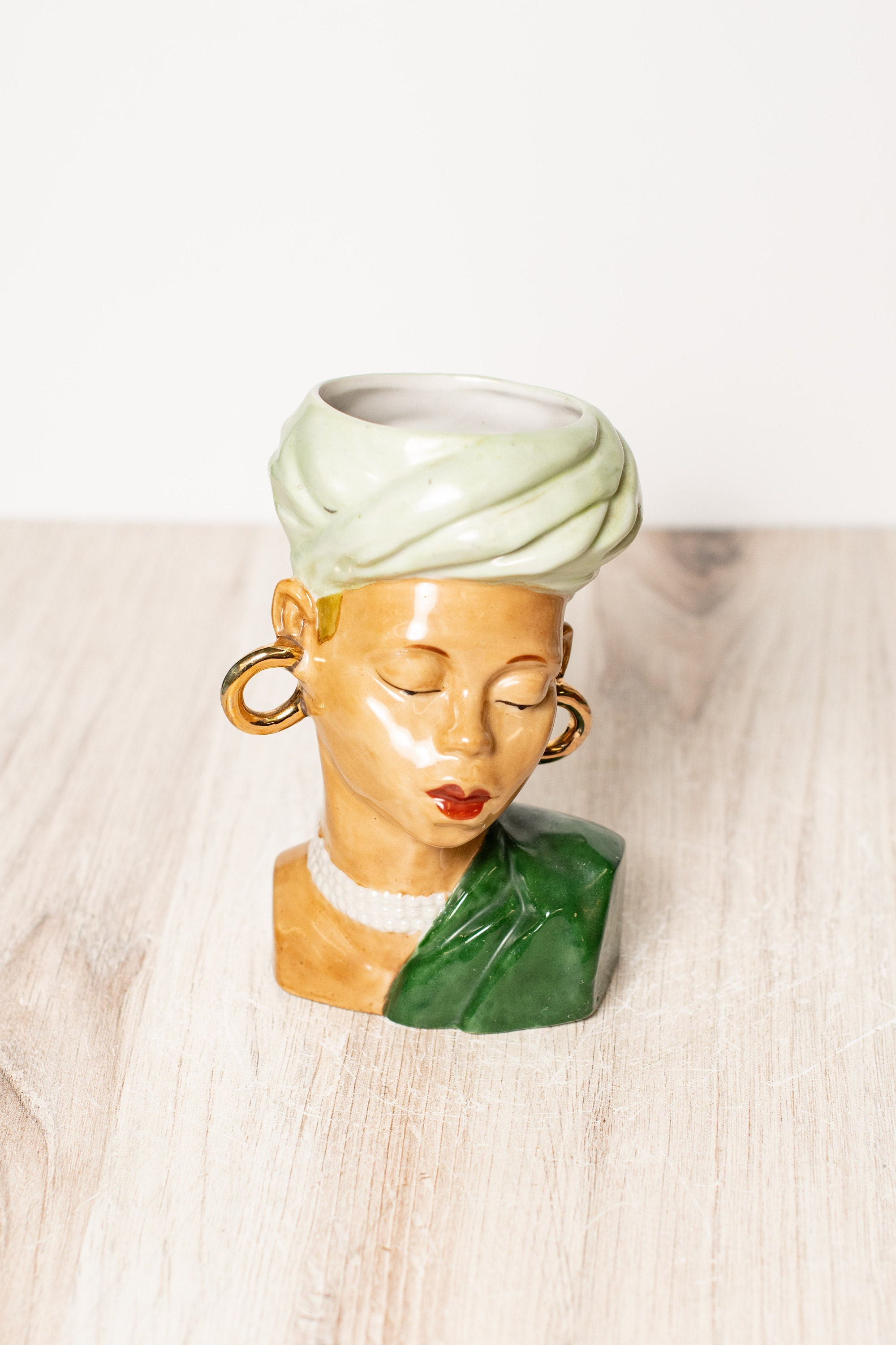 African Lady Head Vase Ceramic Made in Japan - Etsy