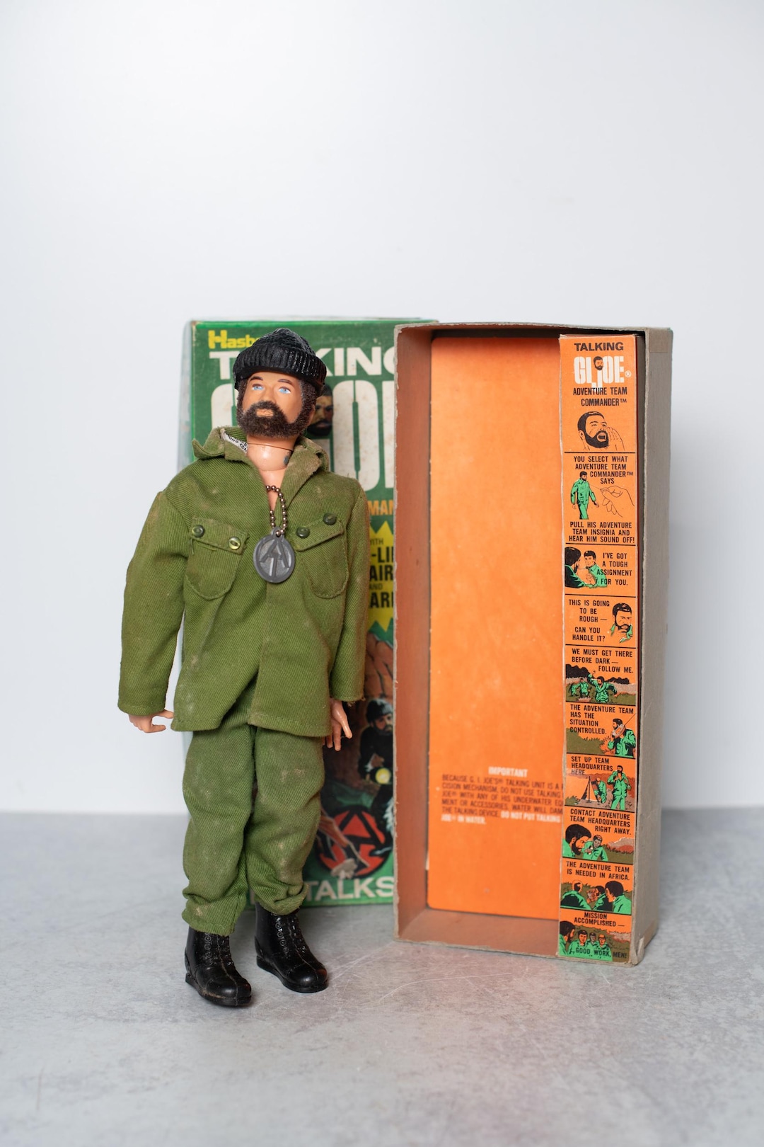 1970 Hasbro Talking GI Joe Adventure Team Commander With Original Box ...