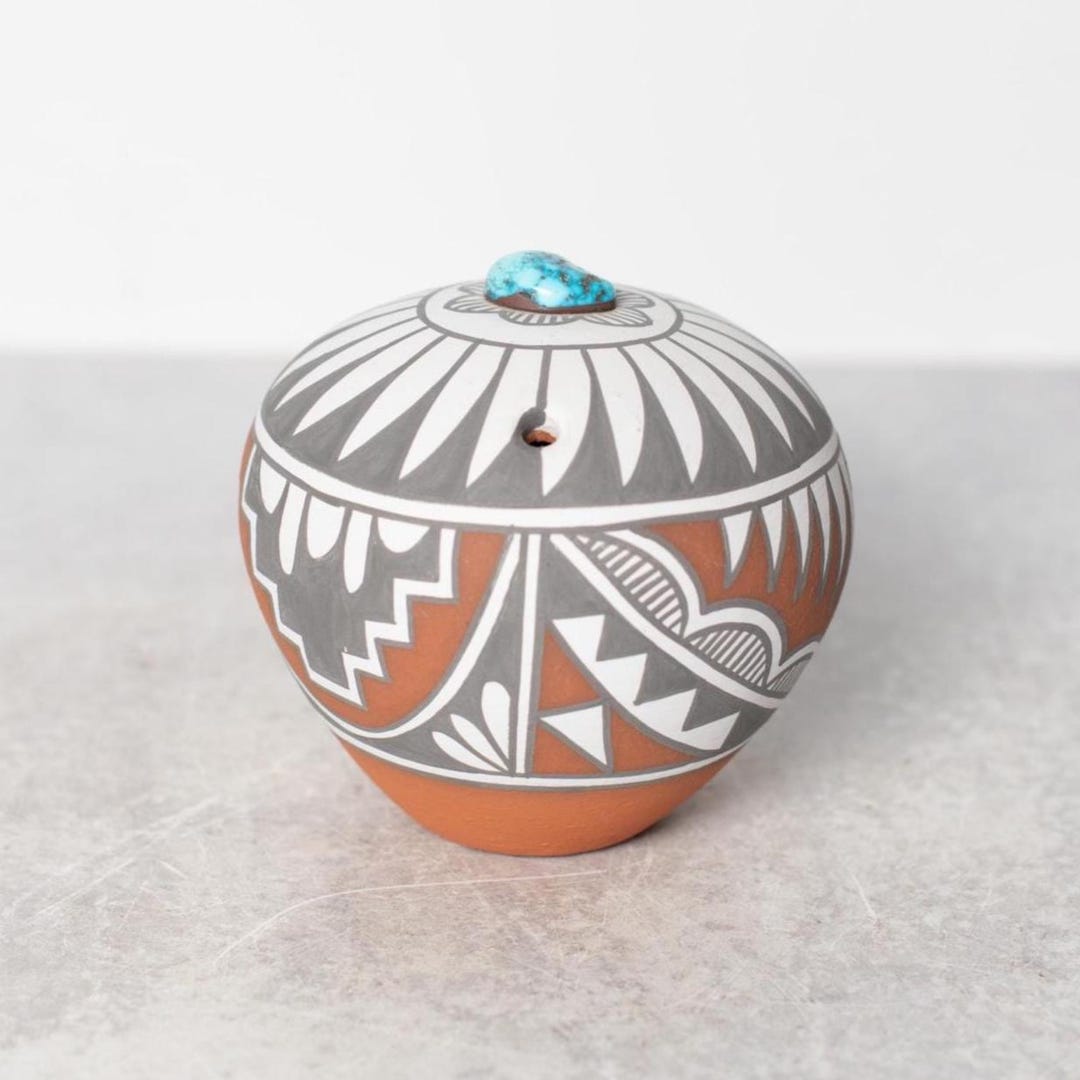Mary Small Jemez Pueblo Native American Art Pottery Seed Pot With Hand ...