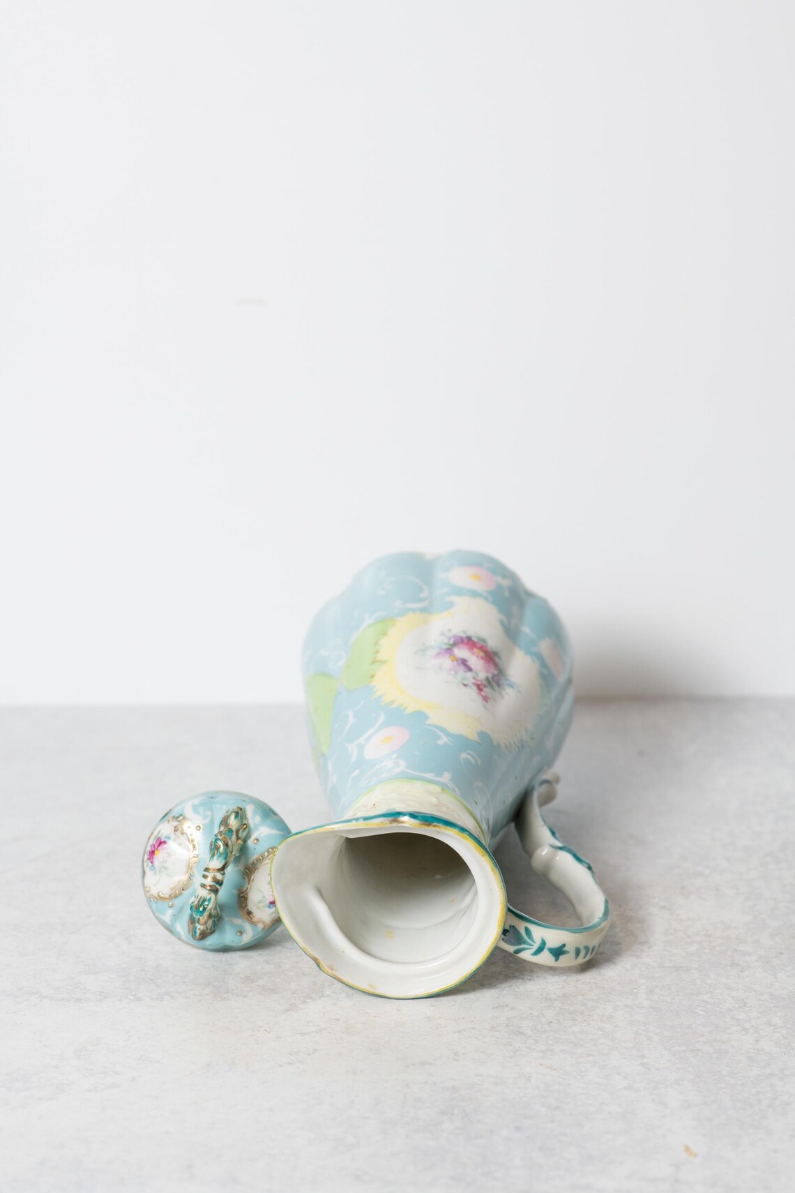 Antique 1800's Hot Cocoa Chocolate Pot Pitcher Porcelain With Lid and ...