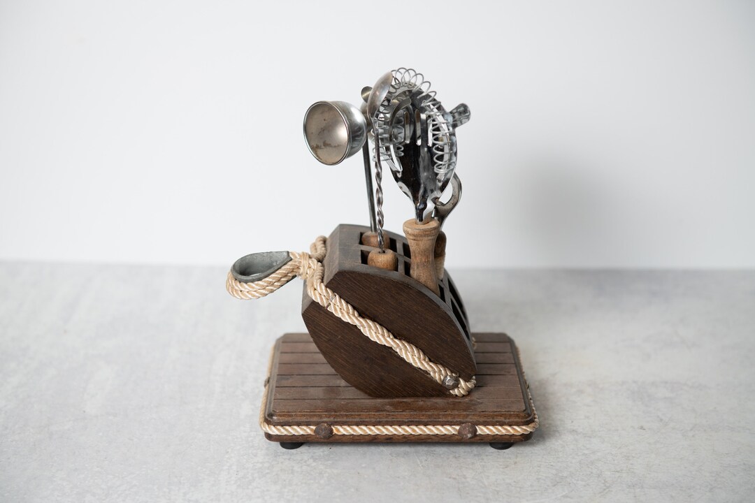 Nautical Beach Decor Barware Drink Cocktail Mixing Tool Set 4 With ...