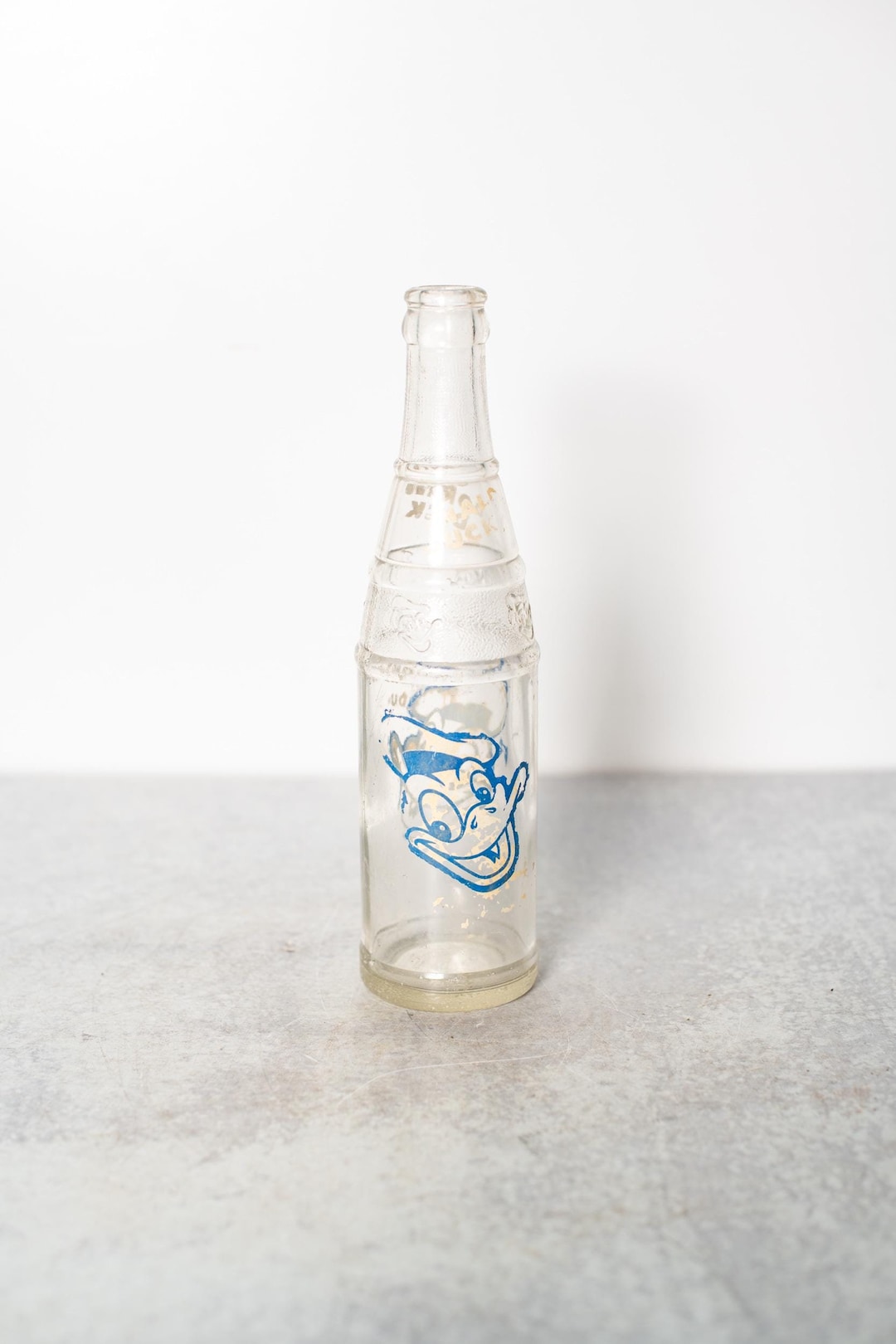 1950's Vintage Walt Disney's Donald Duck Beverage in Clear Glass Soda ...