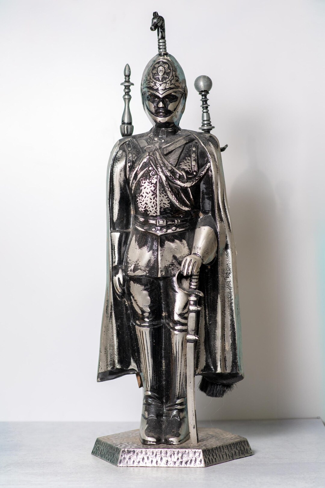 Mid Century Cast Aluminum Knight in Arms Fireplace Set of 4 Shovel ...