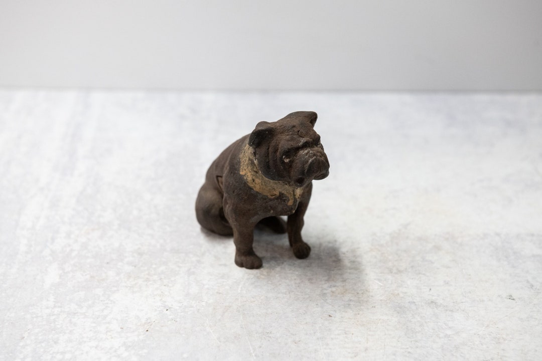 Antique Cast Iron Bulldog Sitting Coin Bank Flawed Missing Foot - Etsy