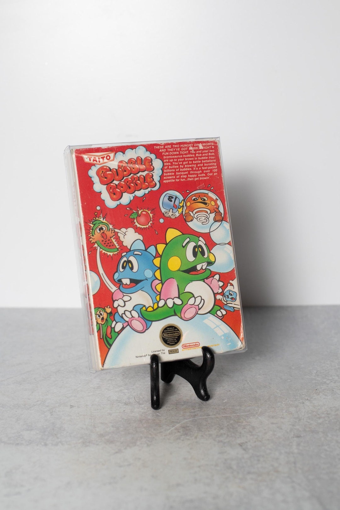 Taito Bubble Bobble Nintendo Game Cartridge, Manual, and Cardboard Case ...