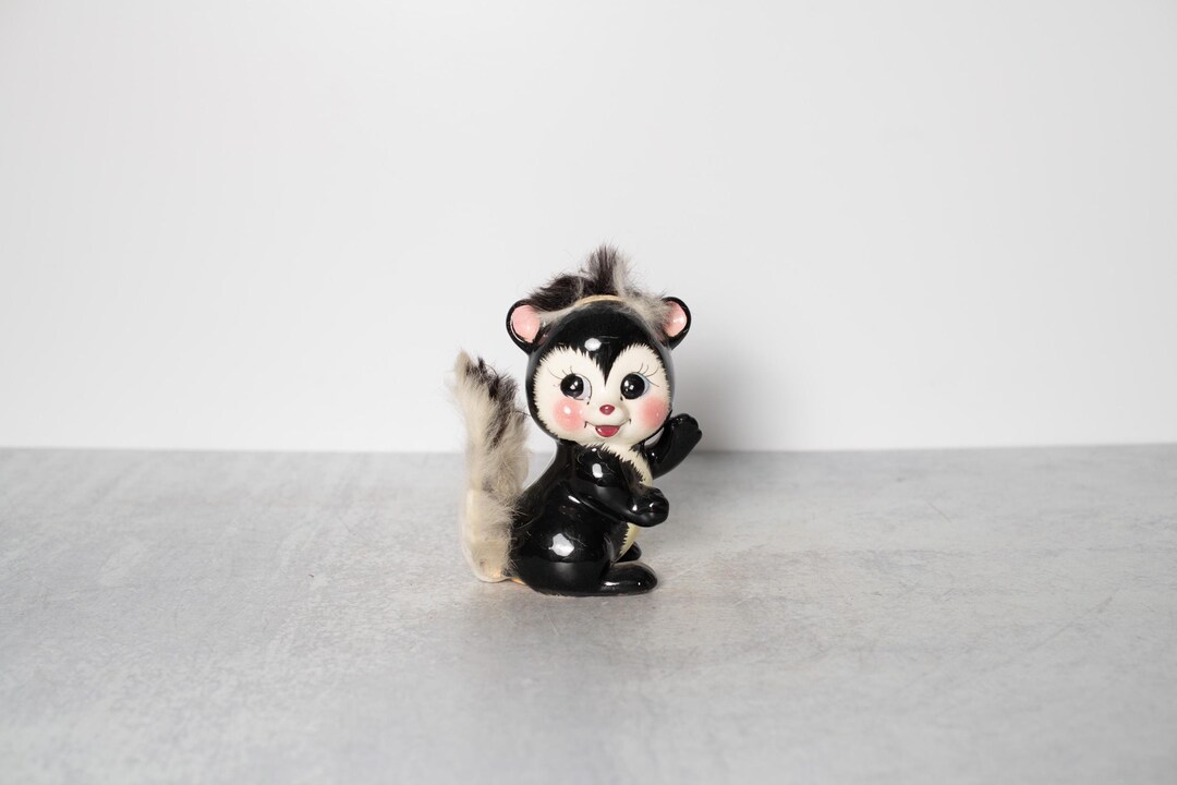 Stinky the Skunk Ceramic Napco Japan Figure Coin Bank With Real Fur - Etsy