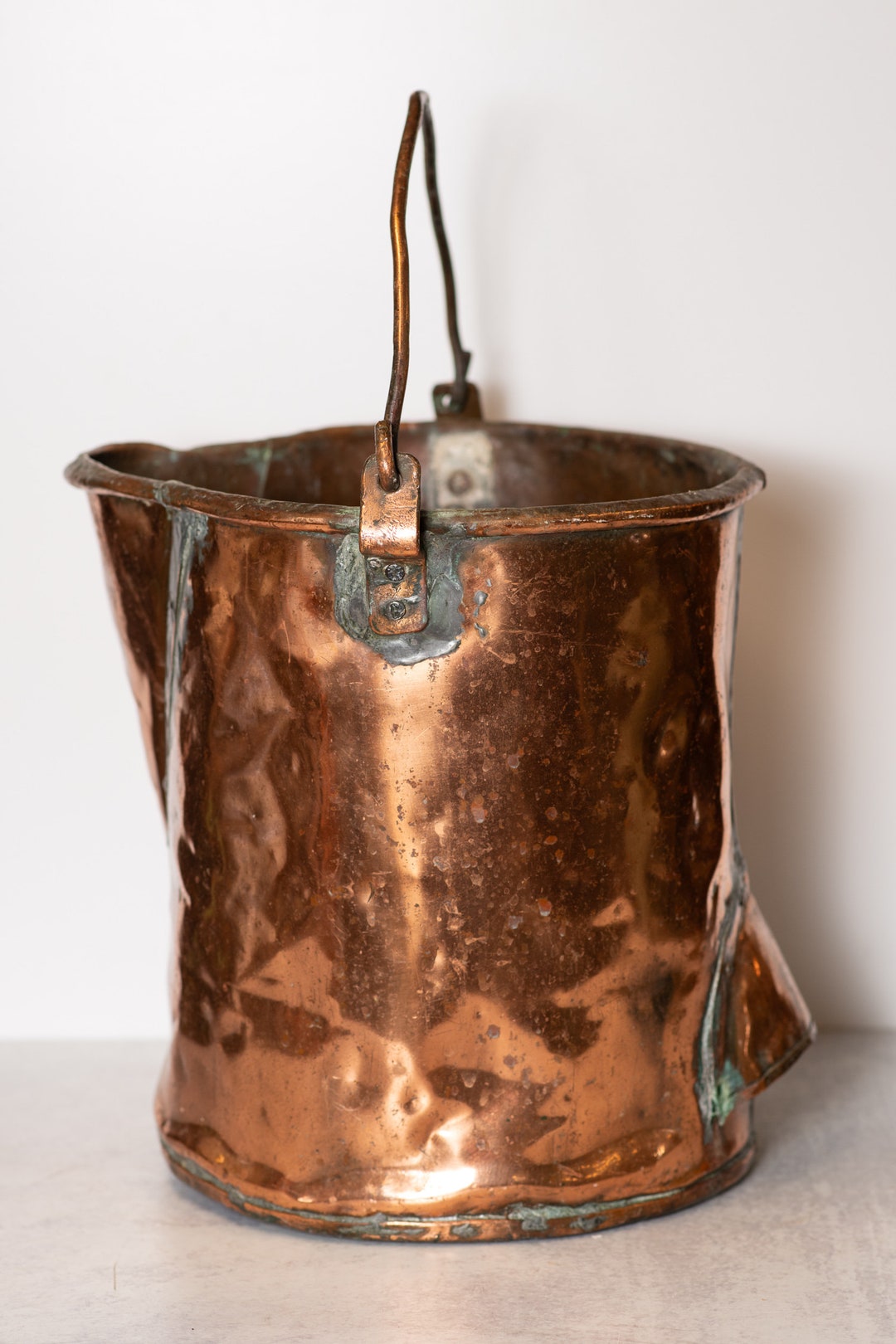 Hand Forged Old Copper Bucket With Pour Spout and Handle Grip - Etsy