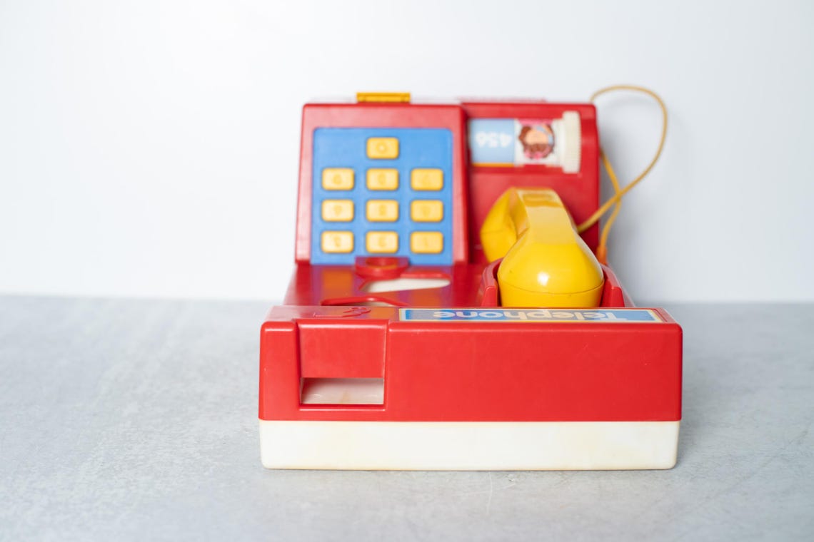 Rare 1989 Fisher Price Children's Toy Telephone Booth Payphone ...