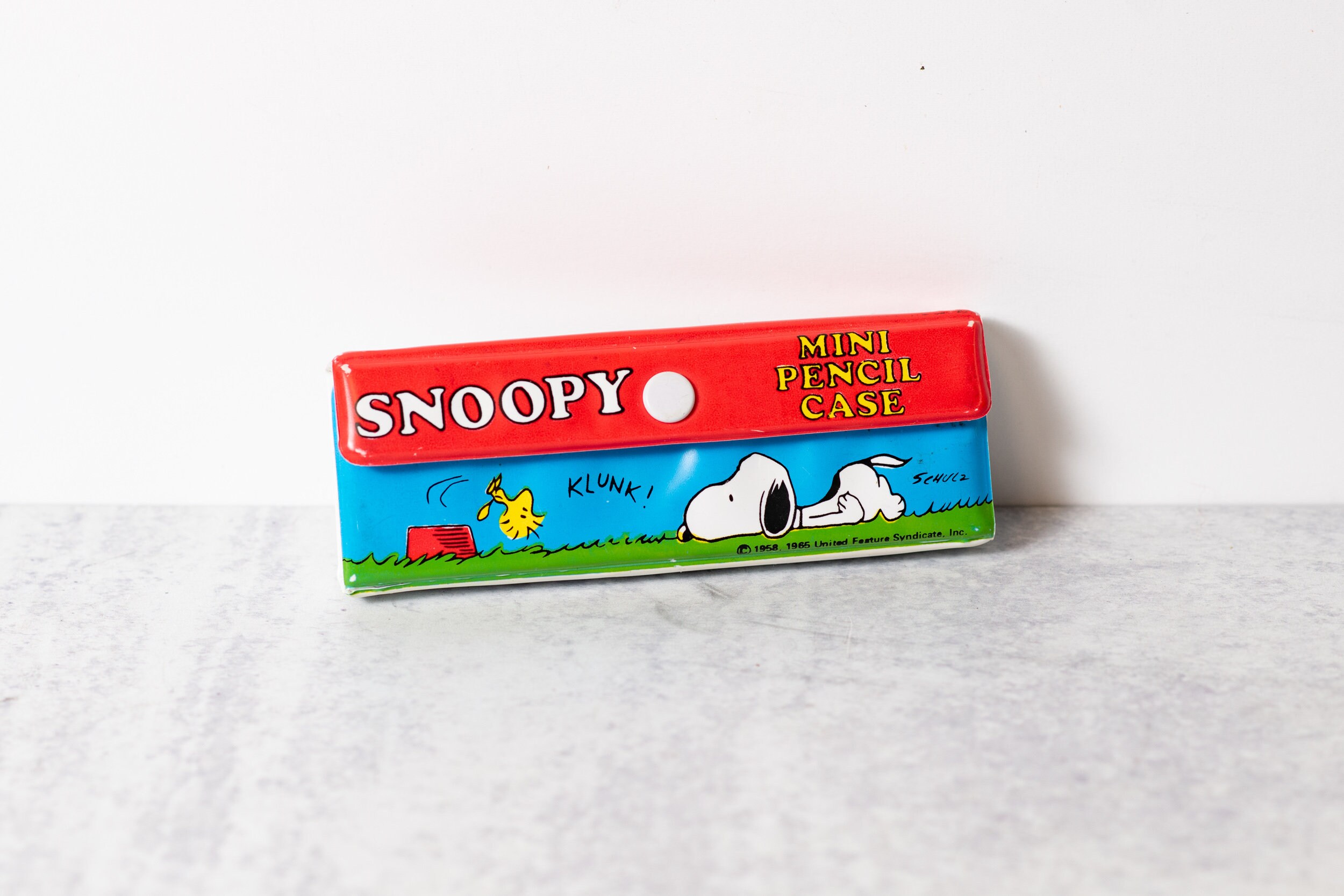 Peanuts Snoopy and Woodstock Set 1965 Vinyl Pencil Bag With Mini Pencil ...