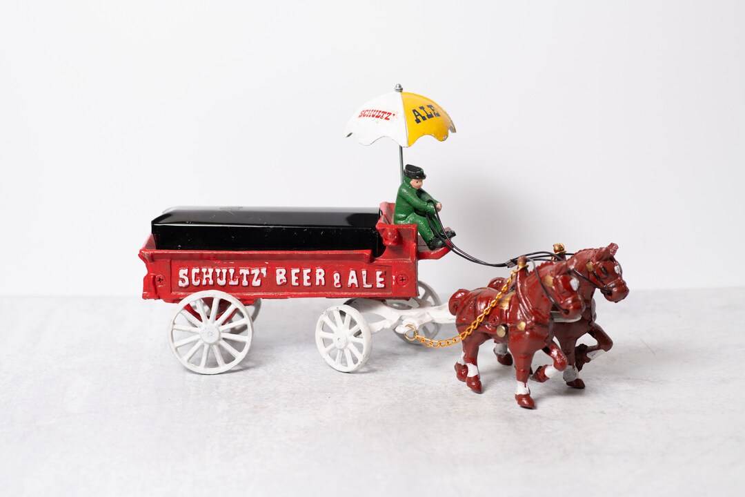 Cast Iron Schultz Beer and Ale Horse Drawn Carriage Collectible - Etsy