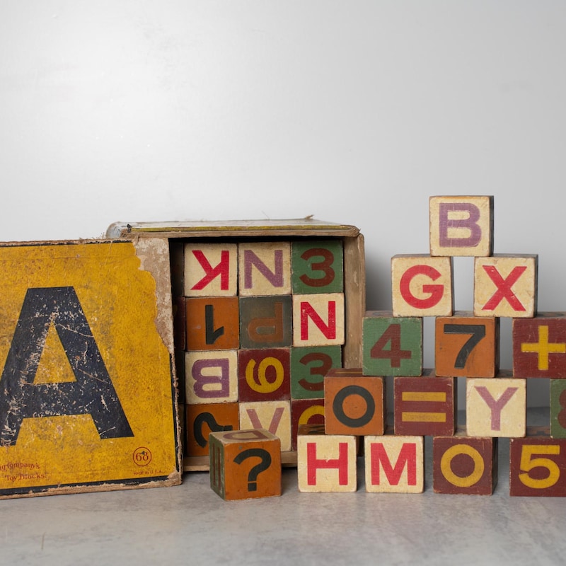 Wood Alphabet Blocks - Etsy