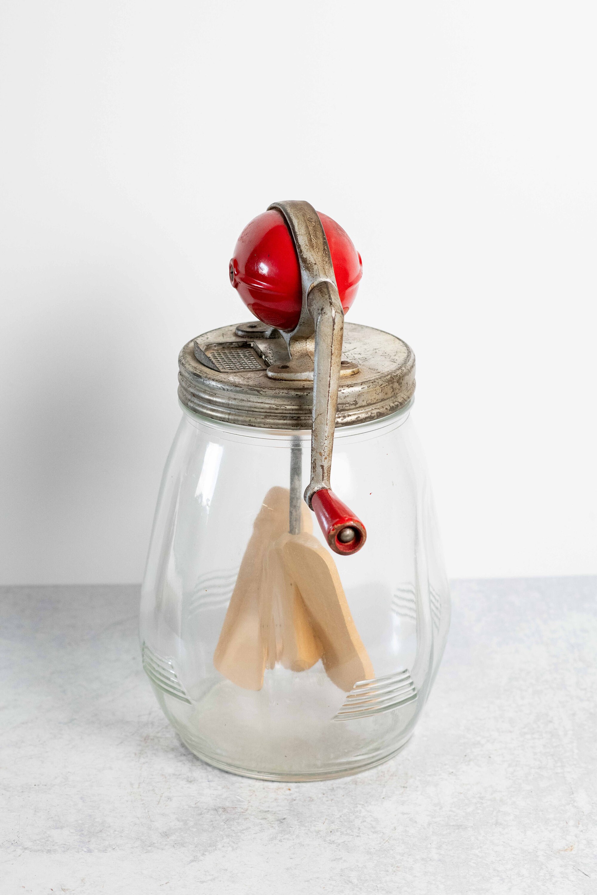 Tulip Glass Jar Dazey Churn No 4 With Red Football Top 4 Quart With ...