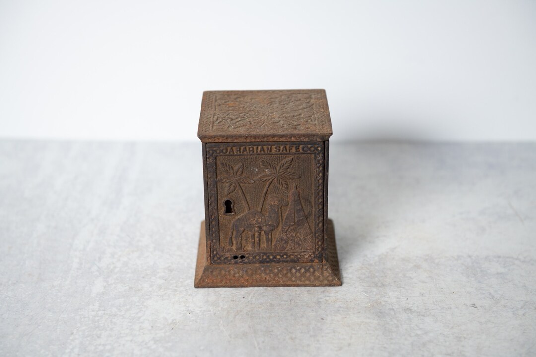 Antique 1800's Cast Iron Coin Bank Arabian Safe No Key - Etsy