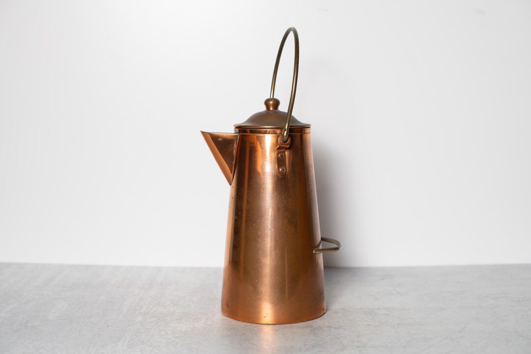 Vintage Tagus Copper Tea Coffee Kettle Pot With Lid, Made in Portugal ...