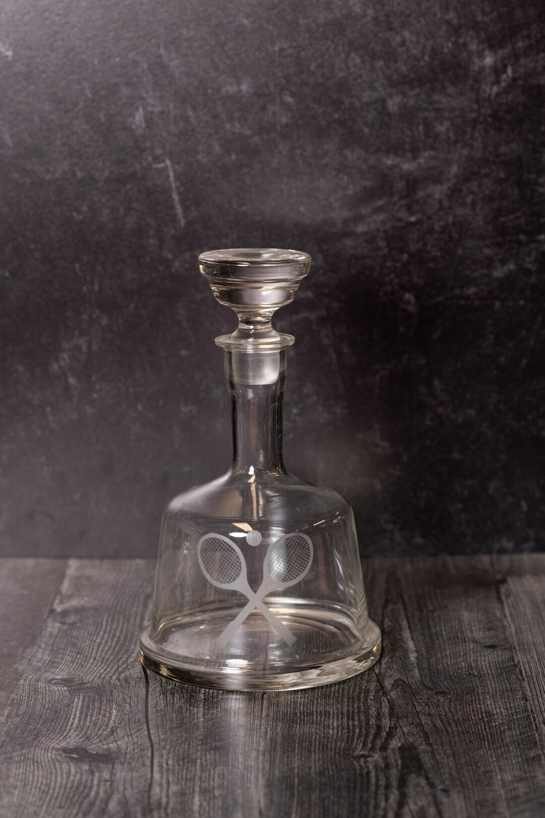 Vintage Clear Glass Tennis Rackets Liquor Decanter - Etsy