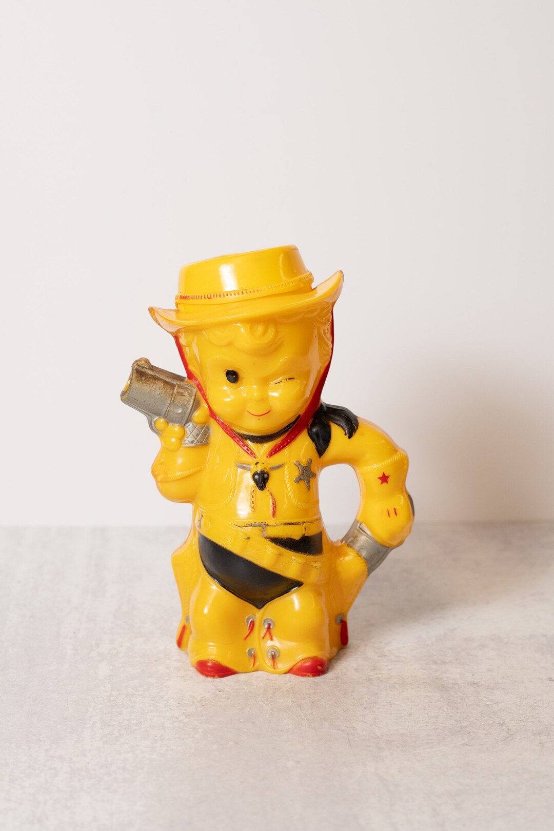 Aladdin Lil' Western Cowboy Sheriff Yellow Plastic Milk Pitcher With ...