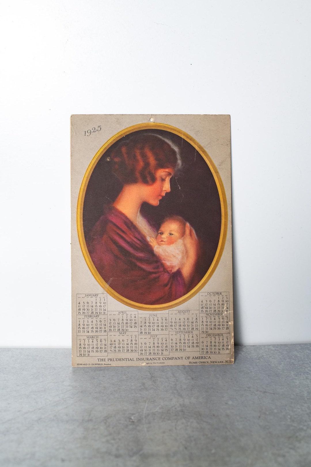 Antique Calendar of the Prudential Mom and Baby of 1925 Insurance Co ...