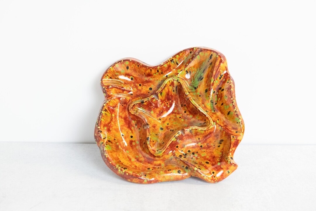 Retro Atomic Splatterware Large Ceramic Glossy Glaze Ashtray - Etsy