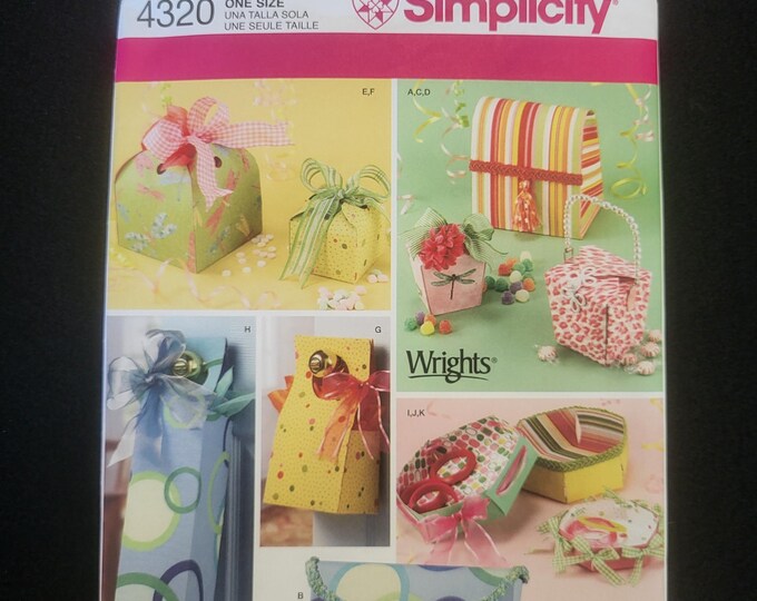 Fabric Gift Boxes. Simplicity 4320. All Sizes and Shapes of Fabric Gift ...