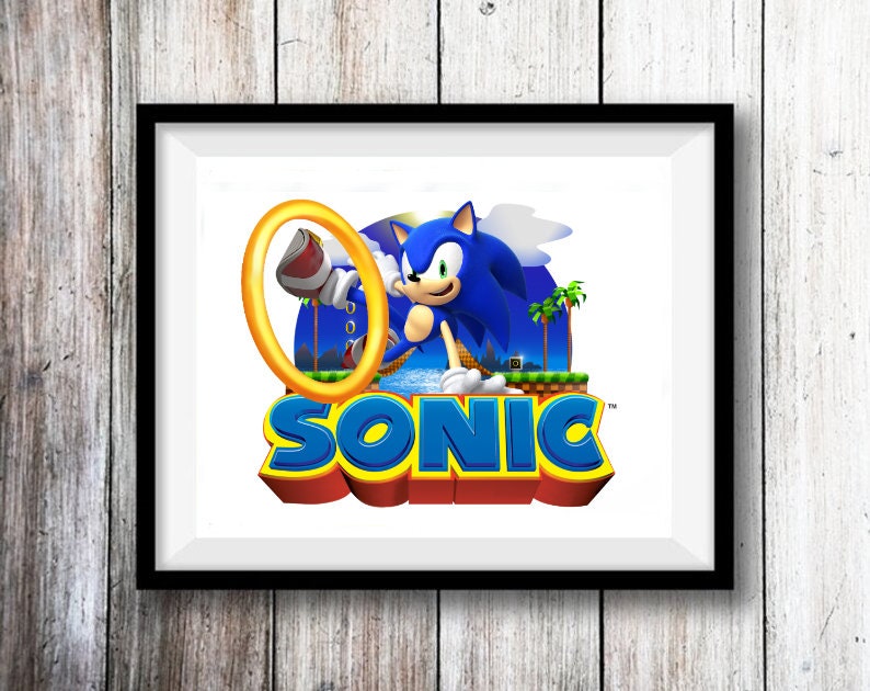 Video Game Poster, Retro Video Game Wall Print, Sonic the Hedgehog ...