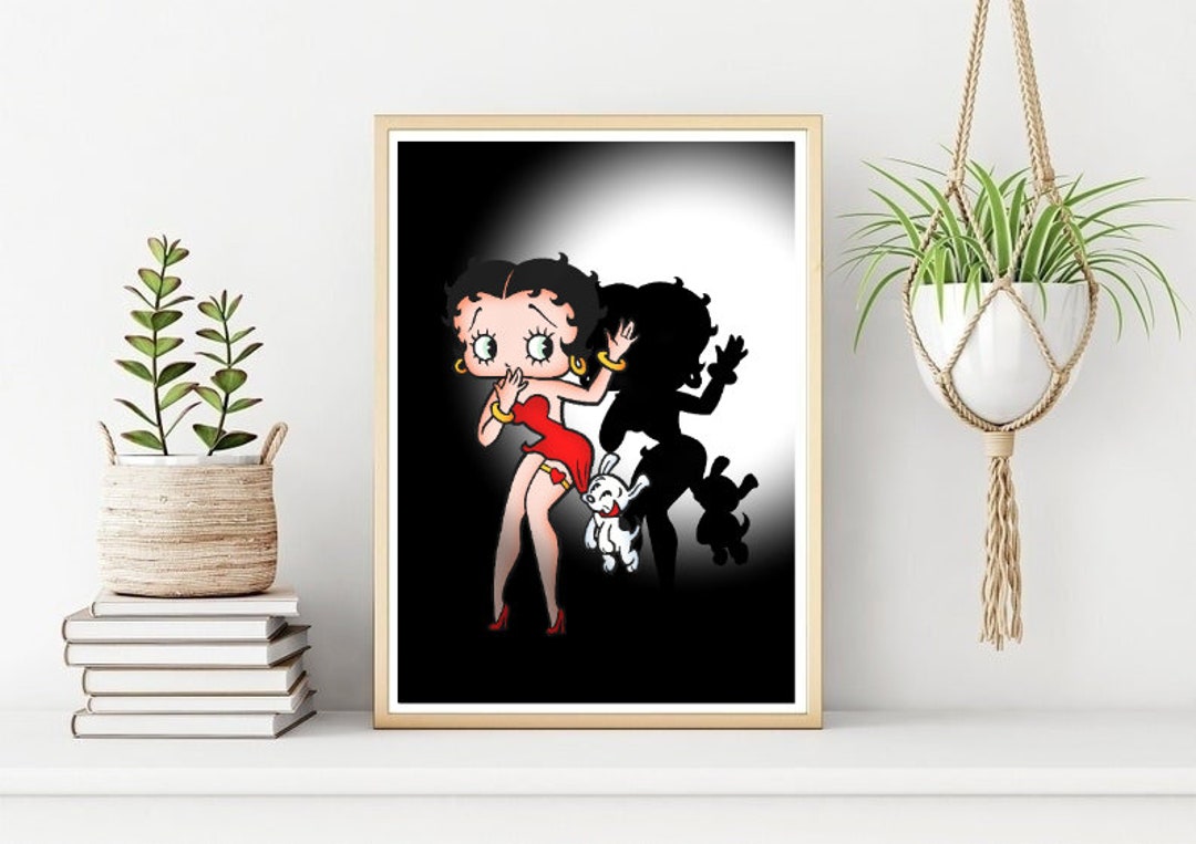 Betty Boop Poster/print, Vintage Cartoon Character Printable Wall Art ...