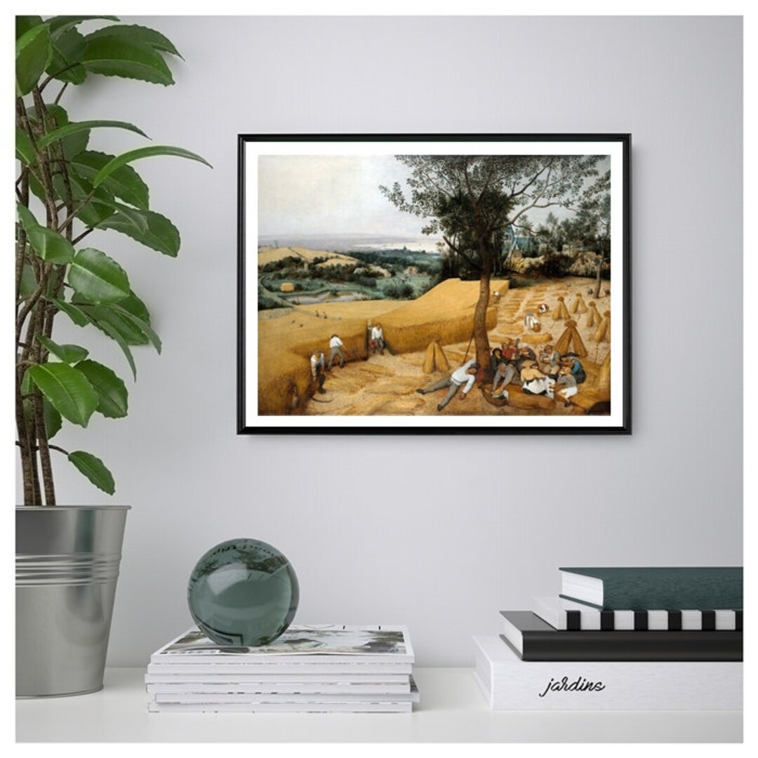 Antique Harvester Print/poster, Fine Art Farming Scene Landscape ...