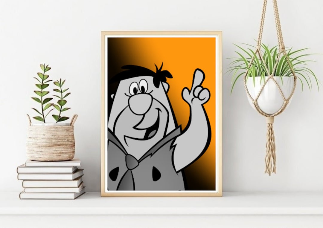 Fred Flintstone Poster/print, Cartoon Wall Print, Printable Wall Art ...