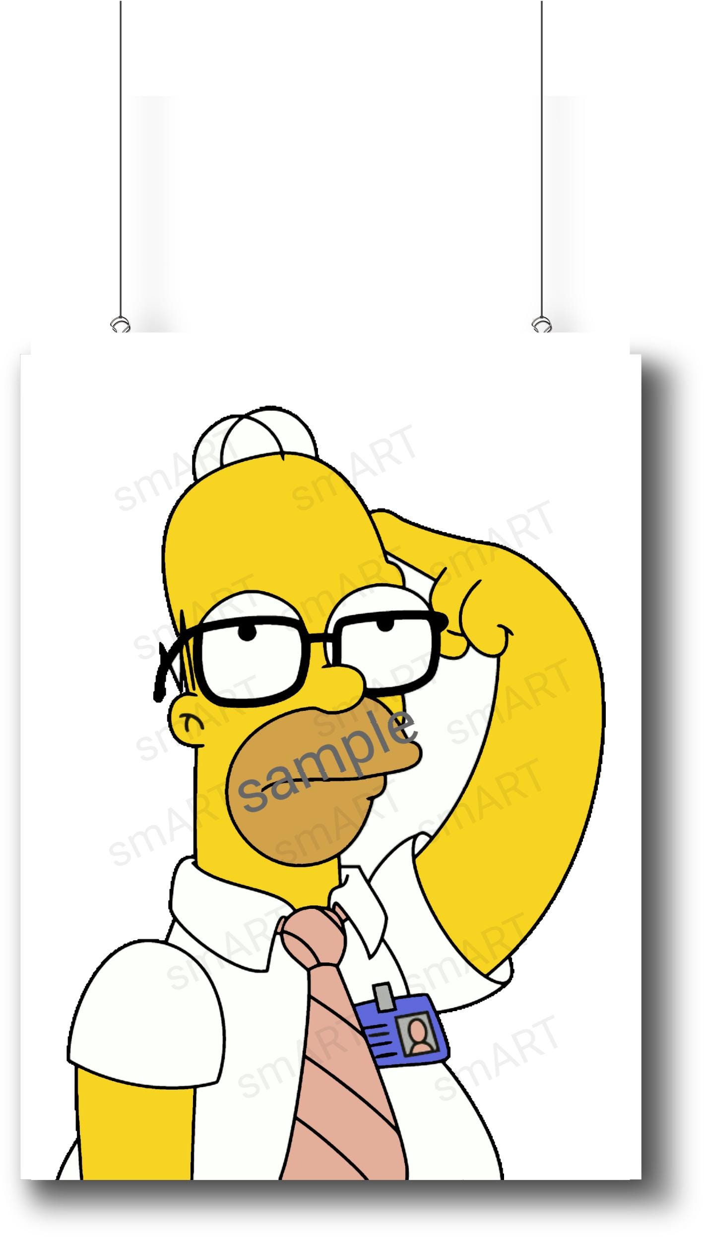 Homer Simpson Art Print, Classic Cartoon Portrait (digital Download) - Etsy