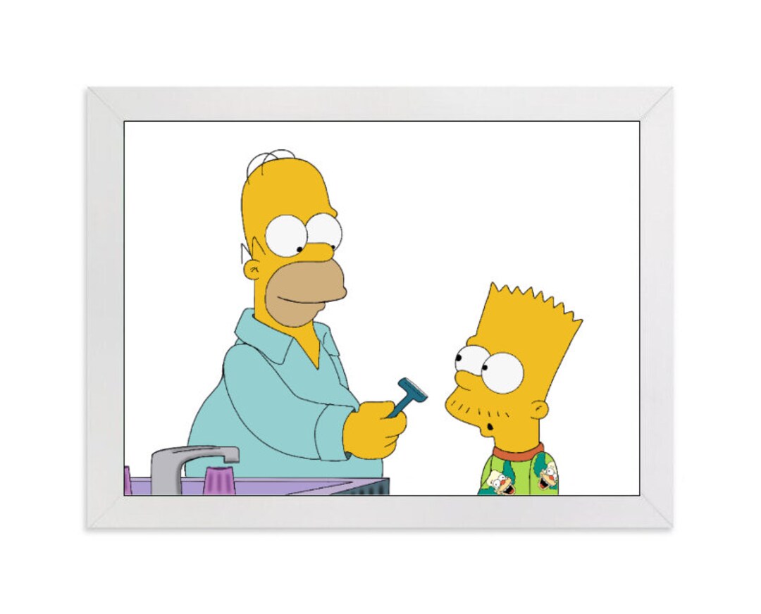 The Simpsons Bathroom, WC Shaving Poster/print, Classic Comic/cartoon ...
