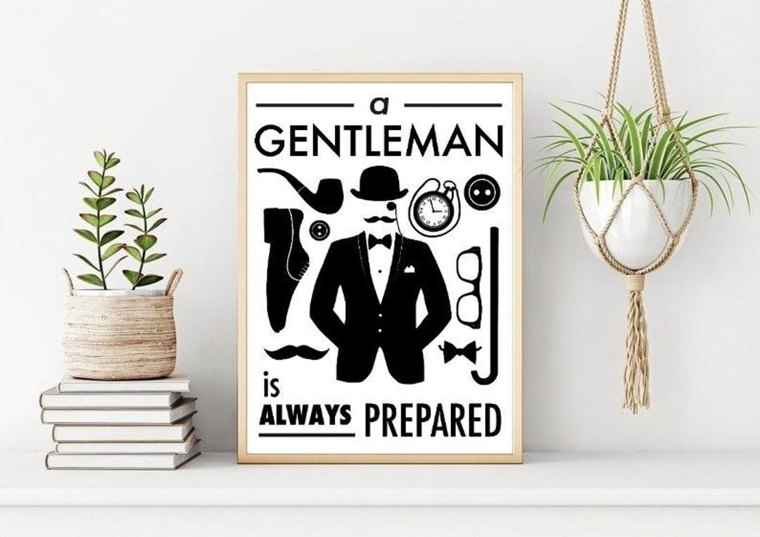 Gentleman Essentials Art Print: Barbershop Decor (digital Download) - Etsy