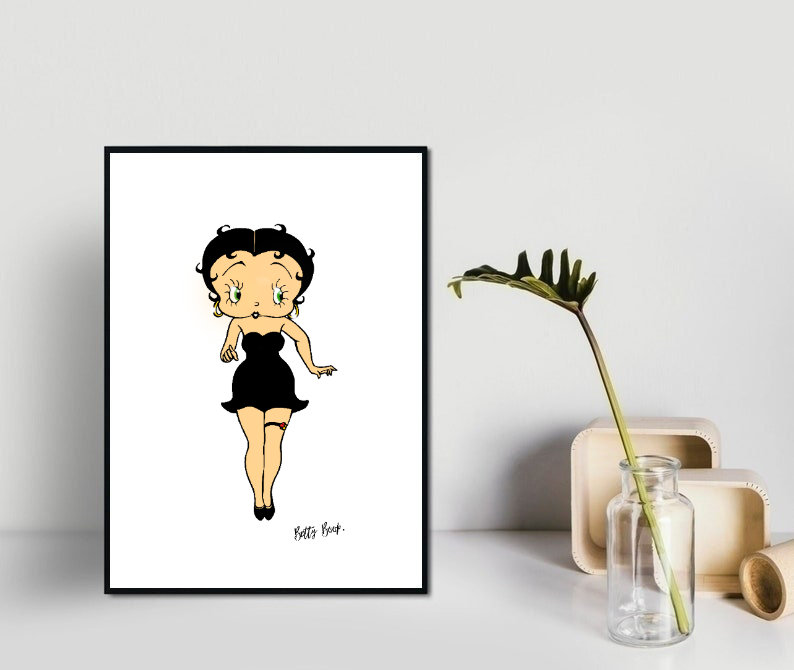 Vintage Betty Boop Art Print: Cartoon Character Poster (digital ...