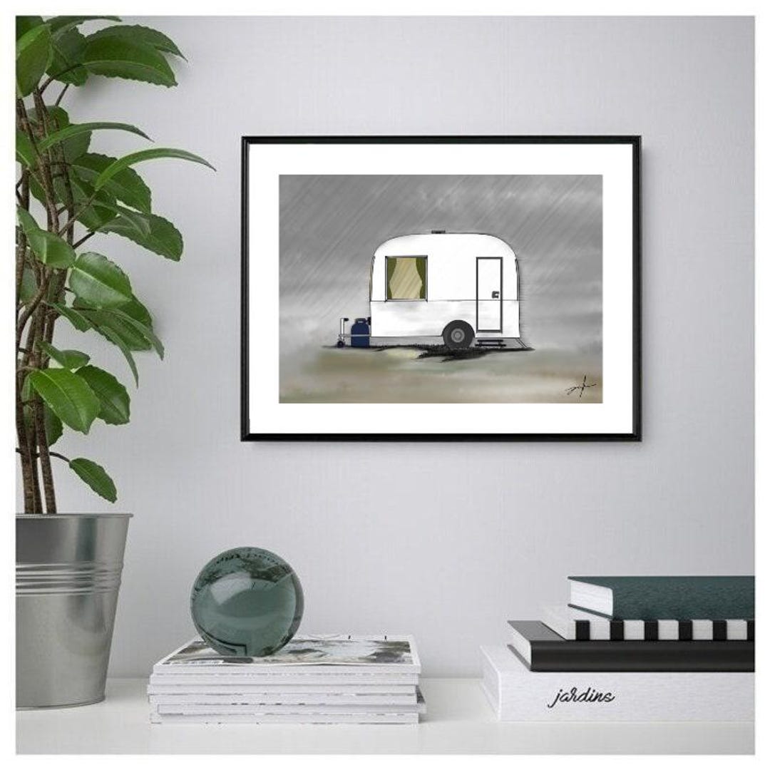 English Vacation Art Print: Caravan Fine Art (digital Download) - Etsy