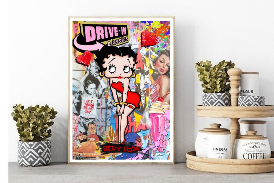 Betty Boop Graffiti Poster/print, Classic Cartoon Character Poster ...