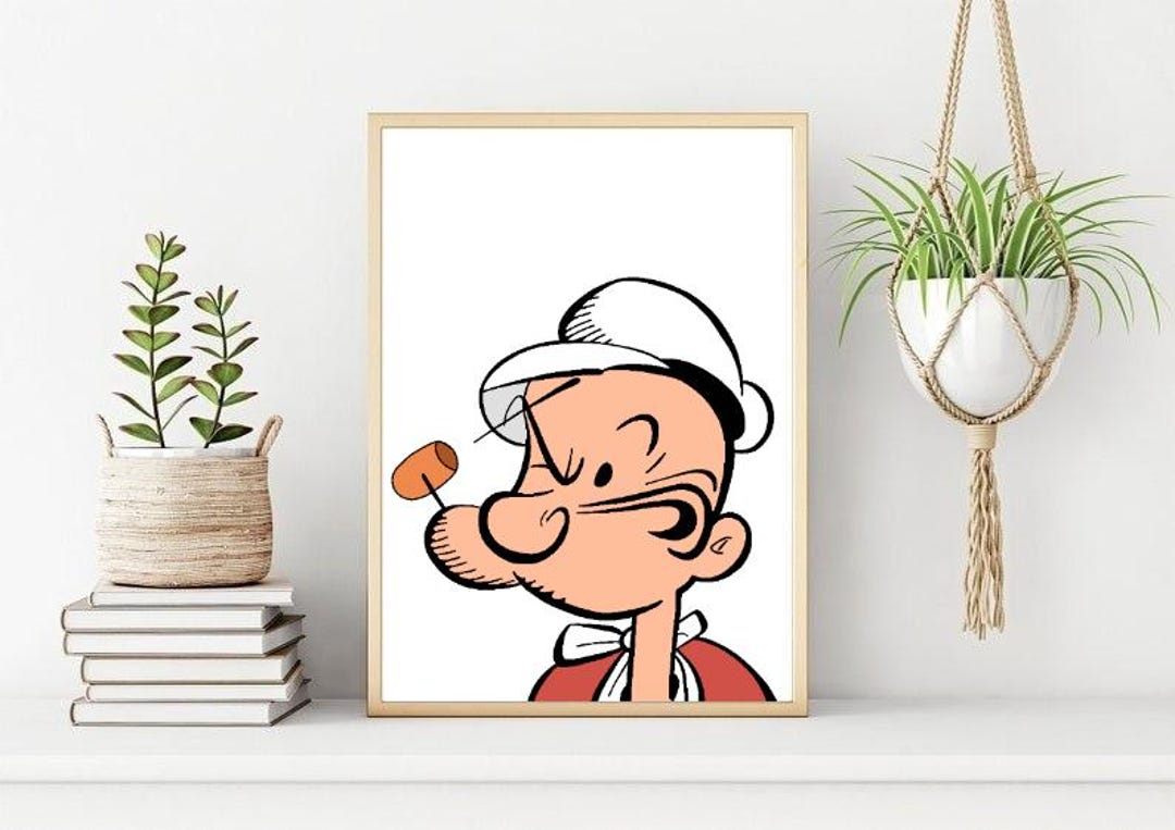 Popeye Poster/print, Popeye Wall Art, Cartoon Character Wall Print ...