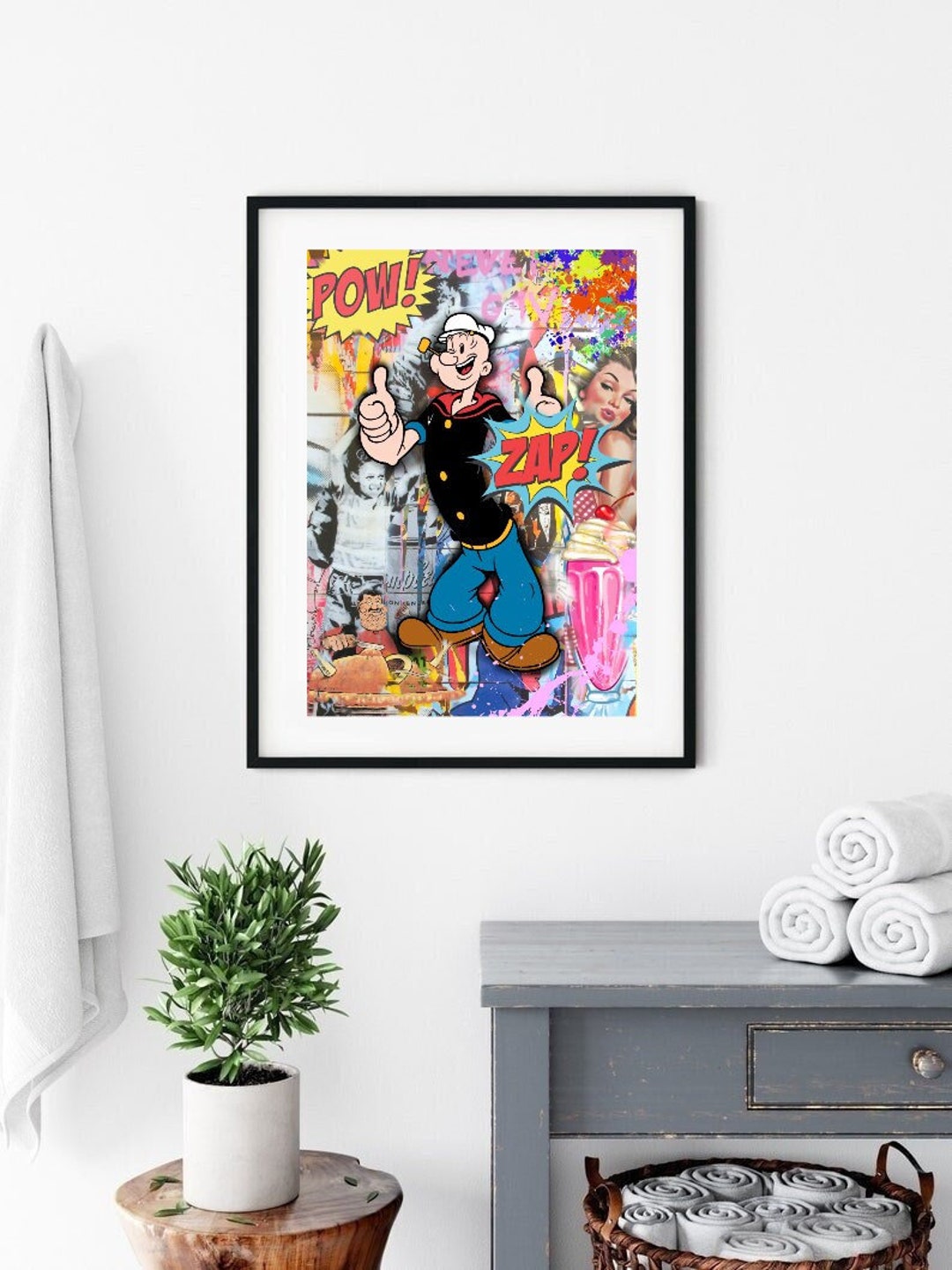 Popeye Print/poster, Vintage Popeye Graffiti Wall Print, Printable ...