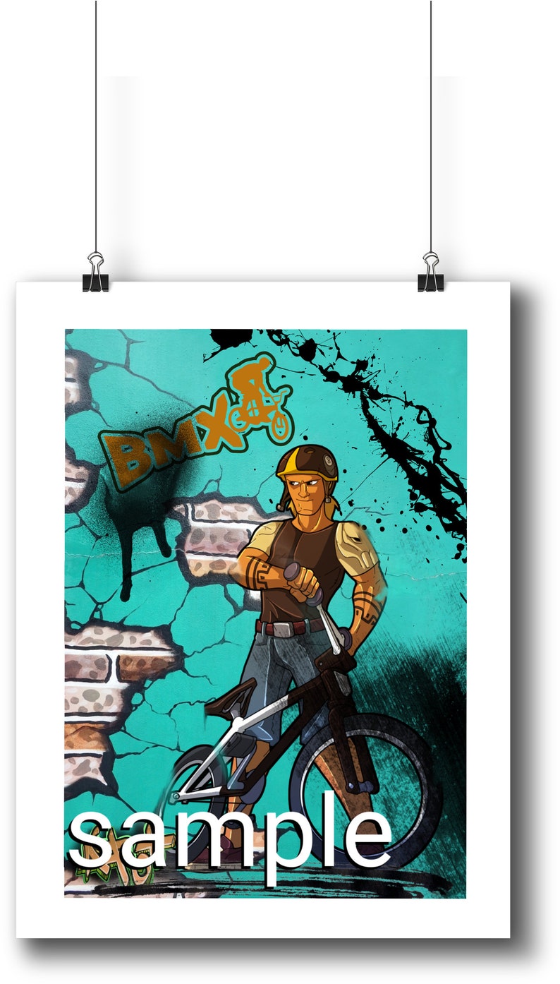 BMX Bike Wall Print/poster, Printable BMX Graffiti Wall Art, Instant ...