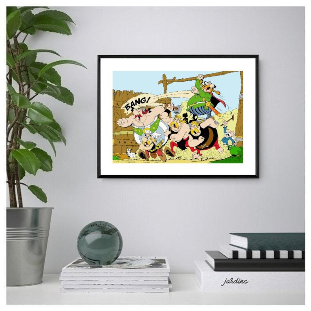 Asterix and Obelix Comic Print, Classic Cartoon Wall Art (digital ...