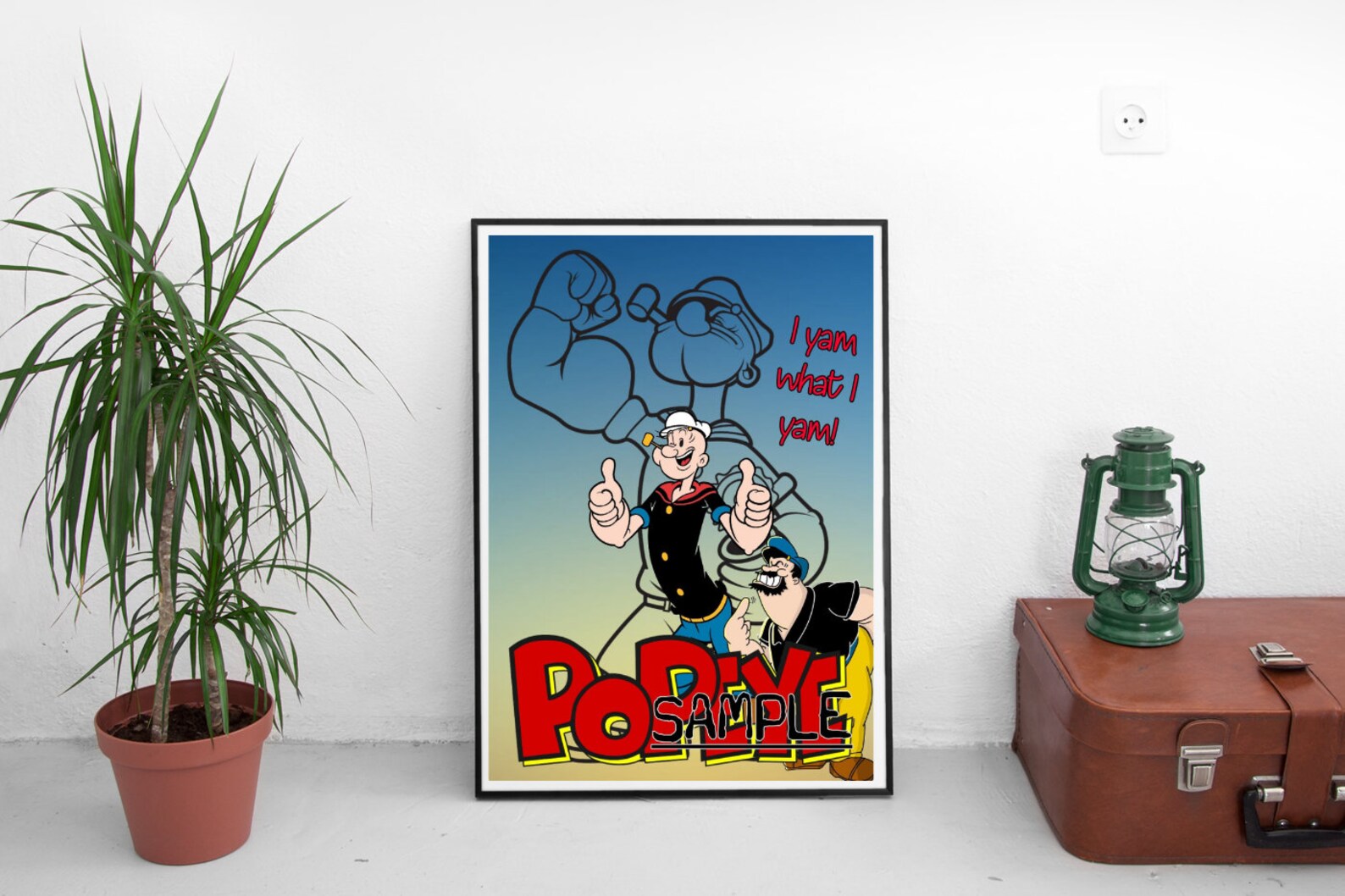 Popeye Print, Popeye Poster, Classic Cartoon Character Wall Print ...