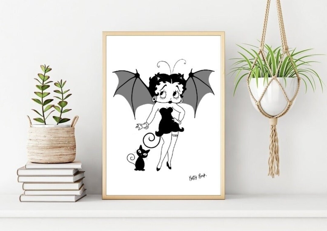 Gothic Betty Boop Poster, Print, Betty Boop Wall Print, Printable Wall ...