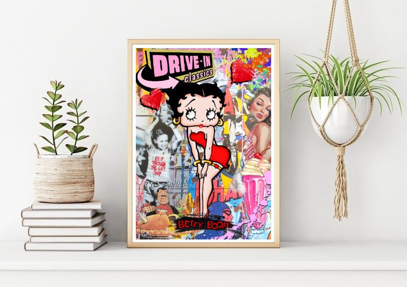 Betty Boop Graffiti Poster/print, Classic Cartoon Character Poster ...