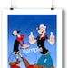 Popeye Print, Popeye Poster, Classic Cartoon Character Wall Print ...