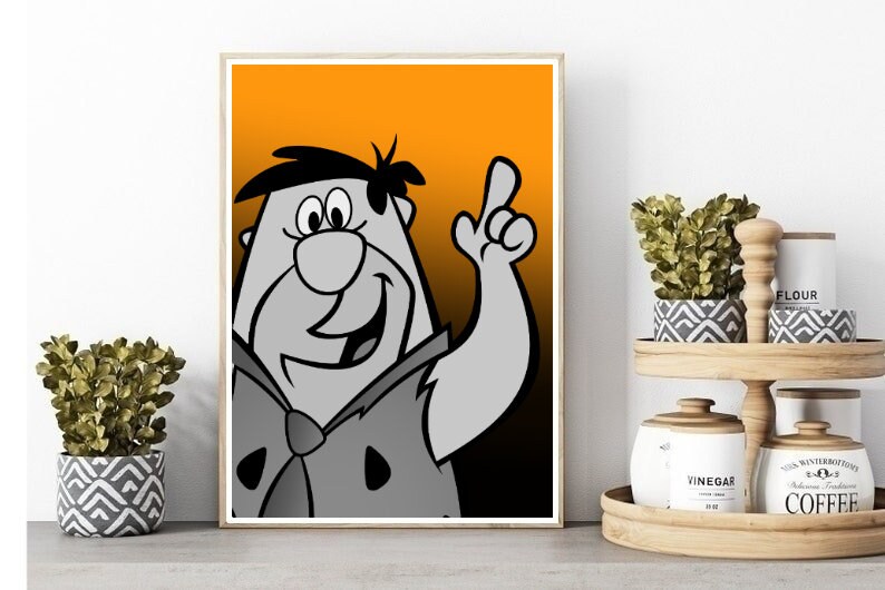 Fred Flintstone Poster/print, Cartoon Wall Print, Printable Wall Art ...