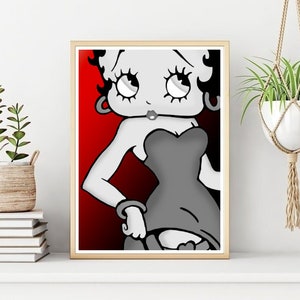 Betty Boop Print/poster, Classic Cartoon Character Wall Art, Printable ...