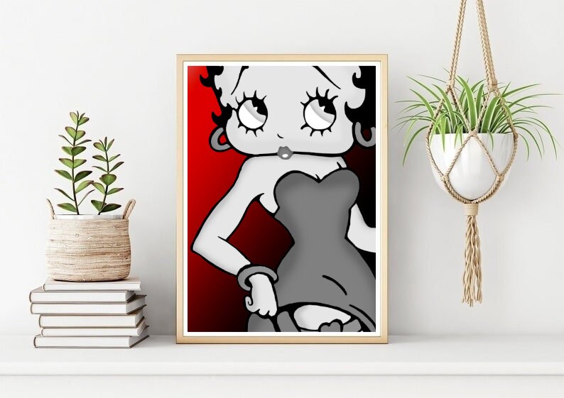 Betty Boop Print/poster, Classic Cartoon Character Wall Art, Printable ...