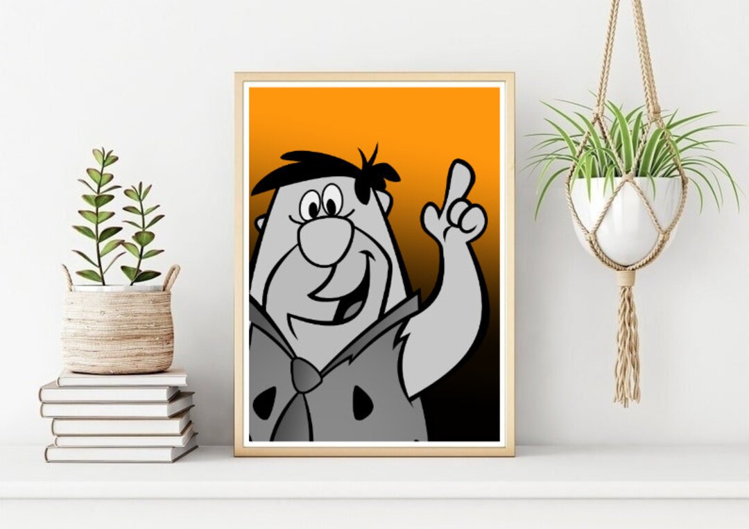 Fred Flintstone Poster/print, Cartoon Wall Print, Printable Wall Art ...