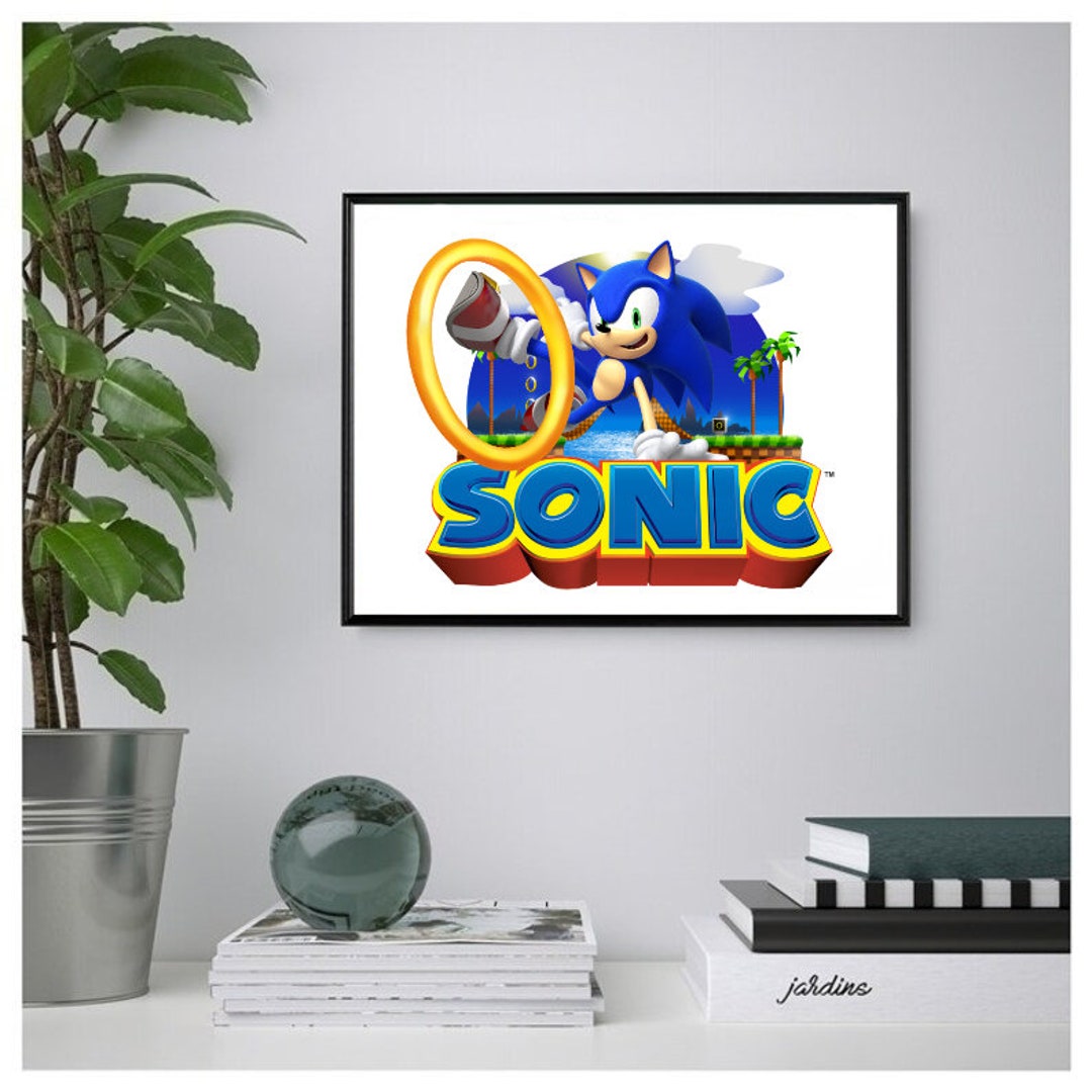 Video Game Poster, Retro Video Game Wall Print, Sonic the Hedgehog ...