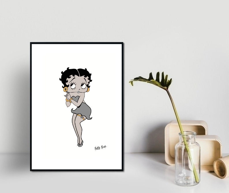 Betty Boop Poster/print, Cartoon Wall Print, Betty Boop Printable Wall ...