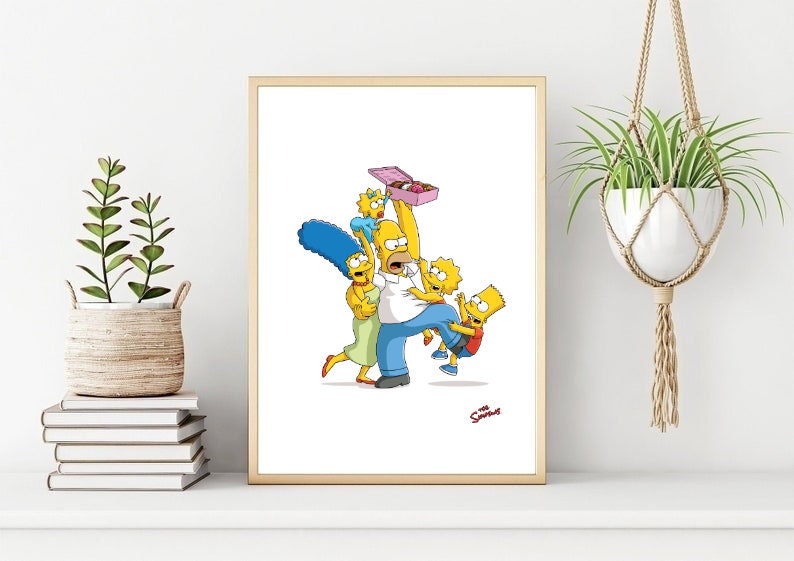 The Simpsons Family Print: Classic Cartoon Wall Art (digital Download ...